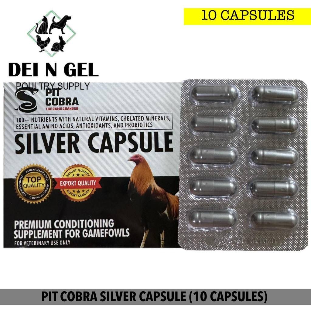 PIT COBRA SILVER CAPSULE PLUS FOR GAMEFOWL (10 CAPSULES) | Shopee ...
