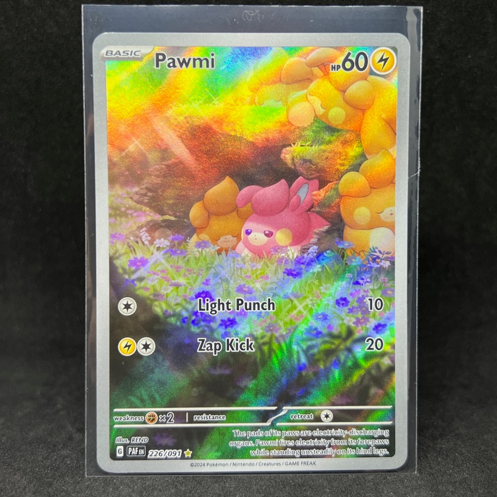 Pokemon TCG Shiny Pawmi Illustration Rare 226/091 2024 Scarlet & Violet ...