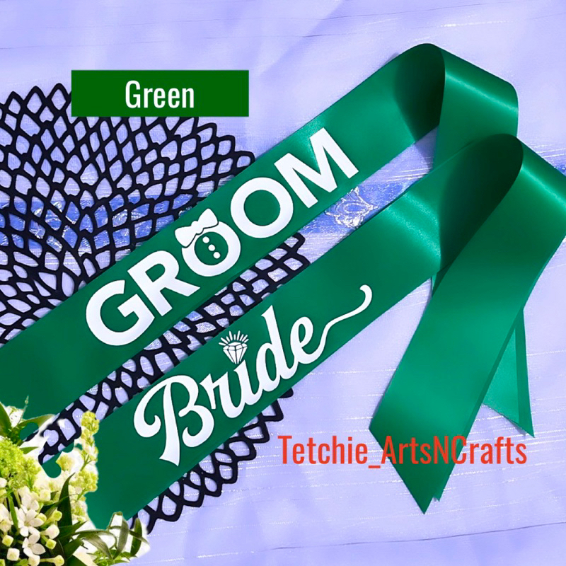 ON HAND- green SET- Prosperity / MONEY DANCE Wedding Sash for BRIDE ...