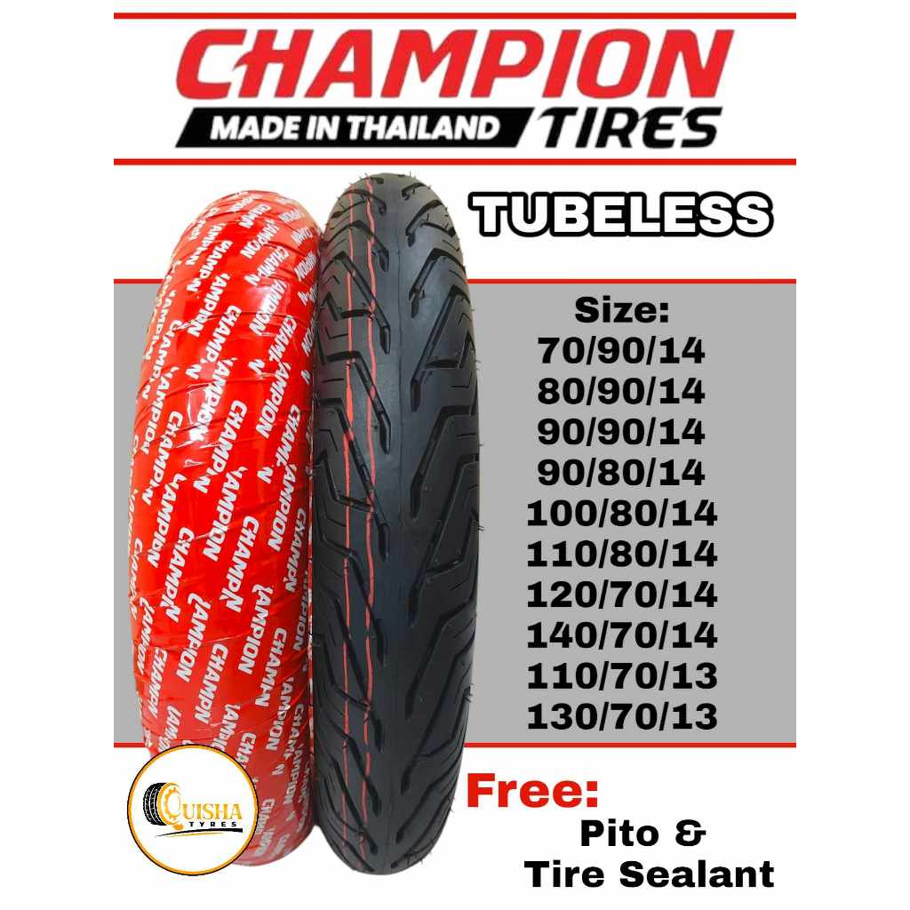 Champion Tires Tubeless Made in Thailand size 14 for Scooter ( free ...