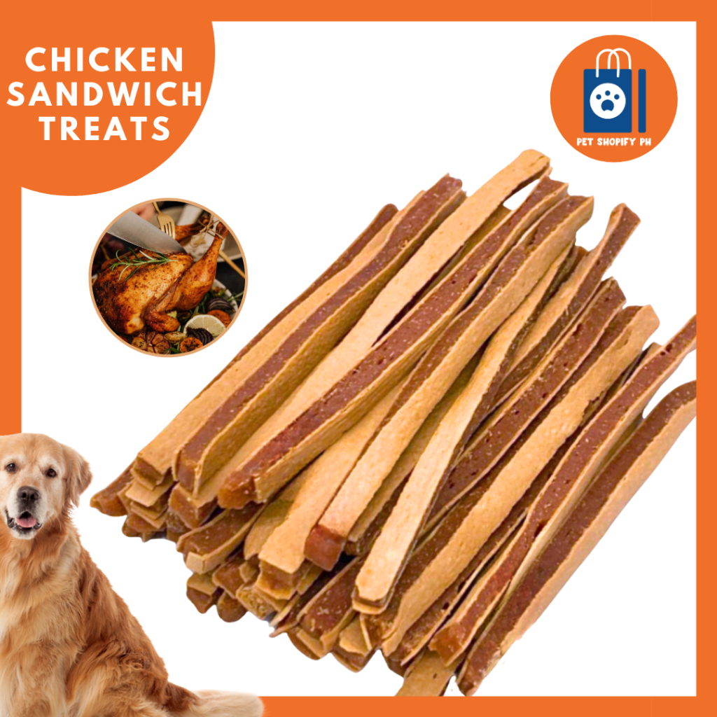 Pet Chicken Sandwich Treats Chew Sticks Sandwich Chicken 10 Pieces 50g ...