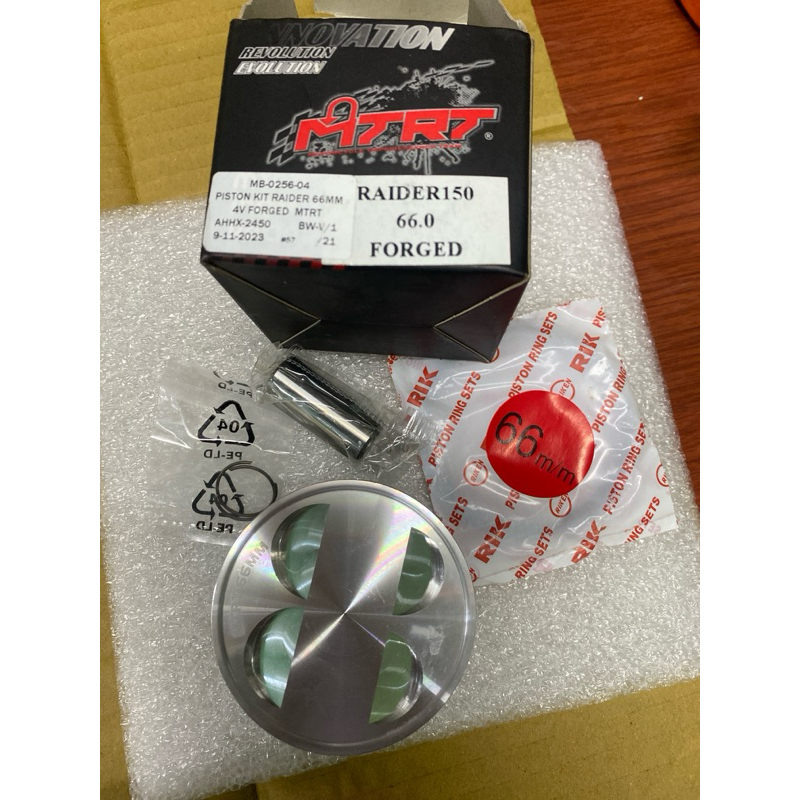PISTON KIT for RAIDER150 66MM Forged 4V MTRT made in Taiwan | Shopee ...