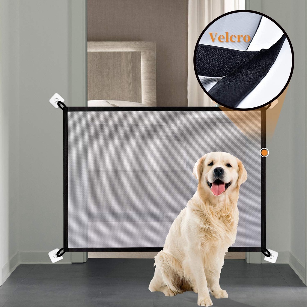 U-pick Magic Gate for Dogs Pet Safety Gate Portable Folding Mesh Magic ...