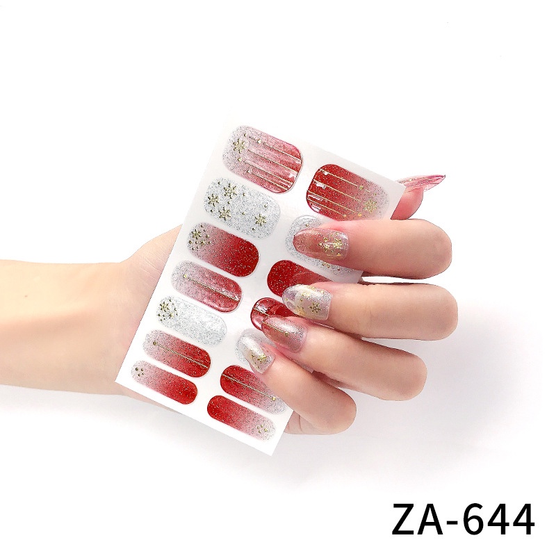 New nail stickers 3d bronzing flower nail sticker waterproof imitation ...