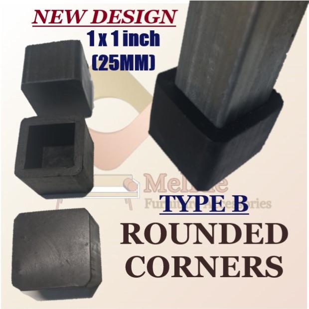 NEW DESIGN- 1x1 inch (25MM) SQUARE OUTER HEAVY DUTY Tubular Rubber ...