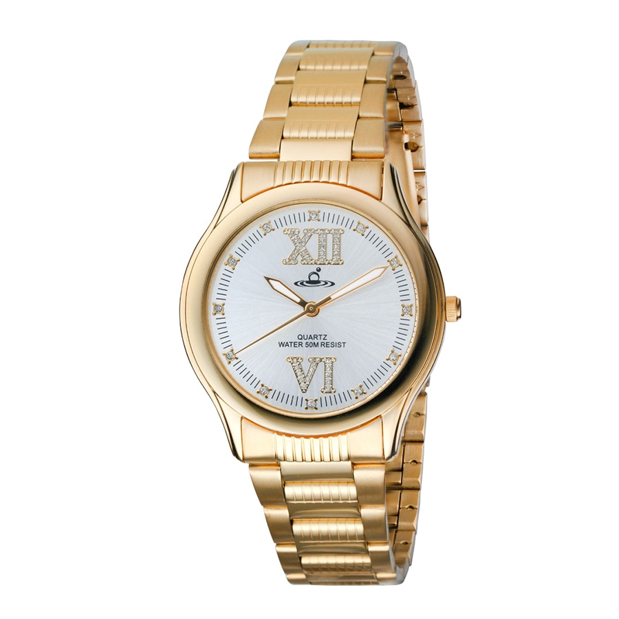 UniSilver TIME Men's Gold / White Analog Stainless steel watch KW1002 ...