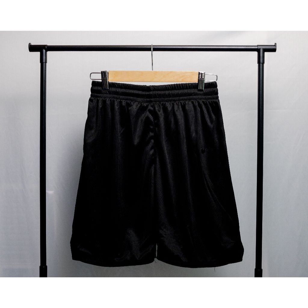 All Black Basketball Shorts with Black Check Logo (No Pockets) | Shopee ...