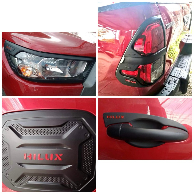 Toyota Hilux Revo 2021 - 2025 Garnish Complete Set Red Logo | Shopee ...