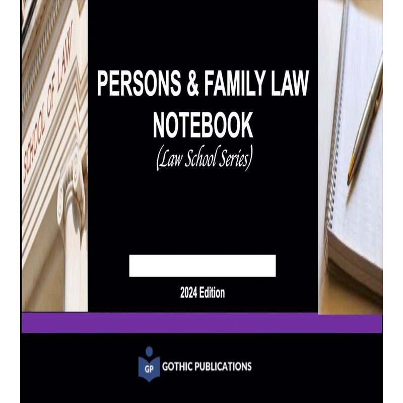 (Codal Notebook-Law School) Persons & Family Law Notebook (2024 Ed ...
