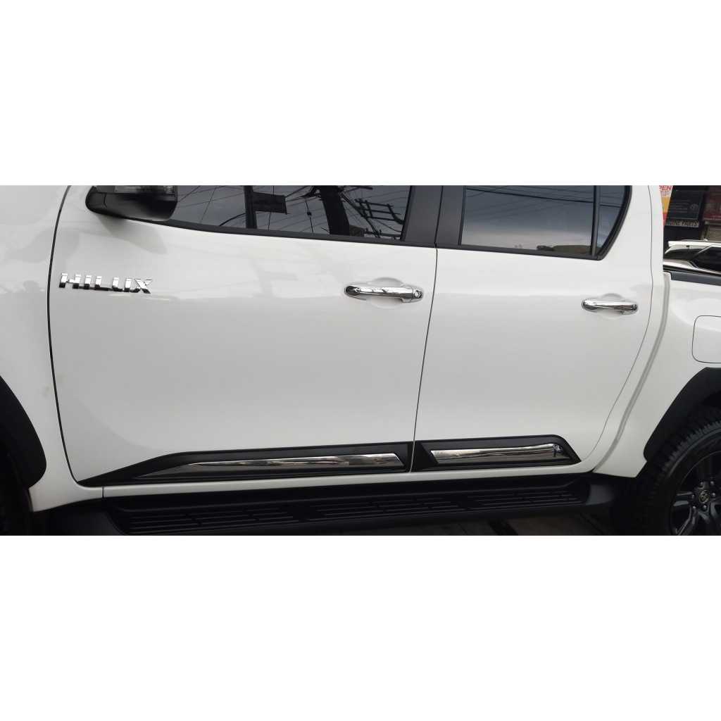Toyota Hilux 2016-22 Chrome-Black Body Cladding Side Moulding | Shopee ...