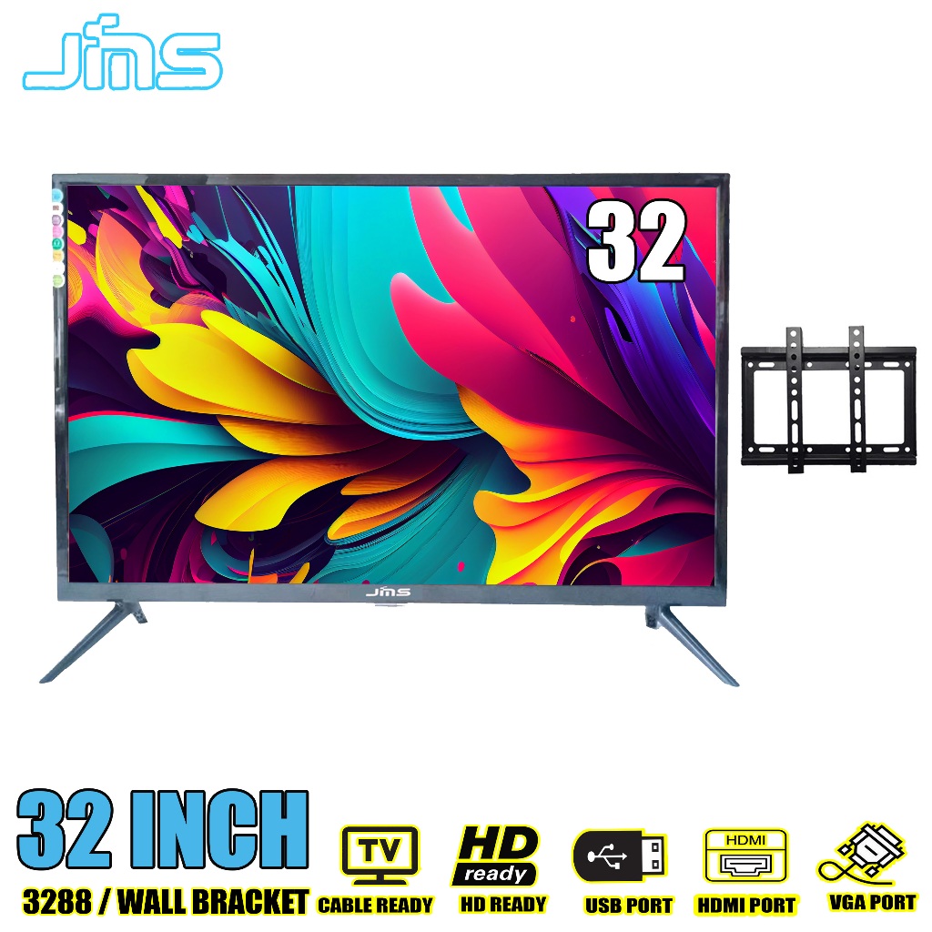 JMS 32 Inch Full HD LED TV WITH Wall Bracket LED-3288 | Shopee Philippines