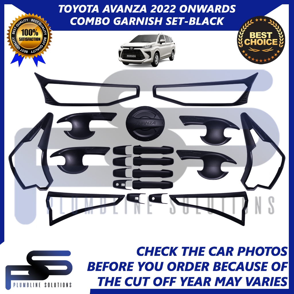Toyota Avanza 2022 2023 Onwards Model Black / Chome Garnish Cover Combo ...