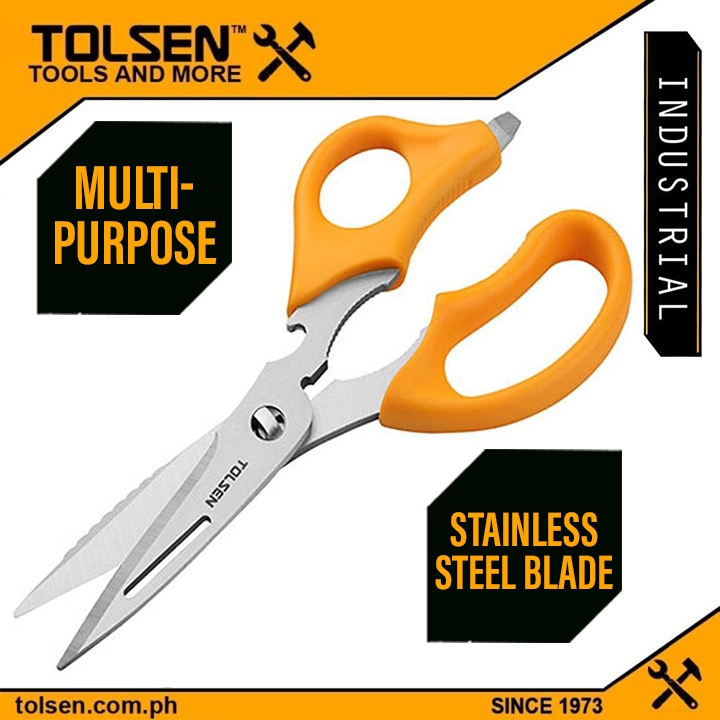 Tolsen Multi-Purpose Scissors w/ Stainless Blade (8-3/4″) 30049 ...