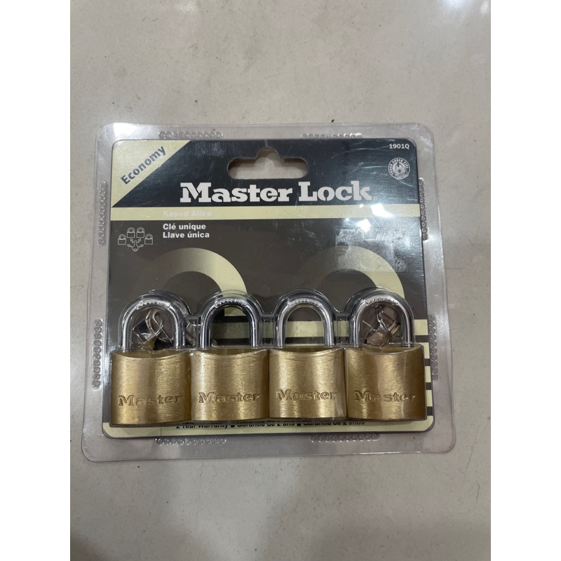 MasterLock Pad Lock Key Alike [4 Lock 1 Key] 30mm Padlock (1901Q ...