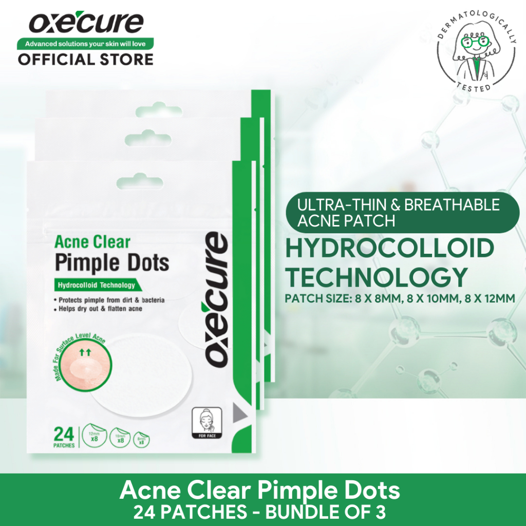 OXECURE Acne Clear Pimple Dots (24 patches) Bundle of 3 | Shopee ...