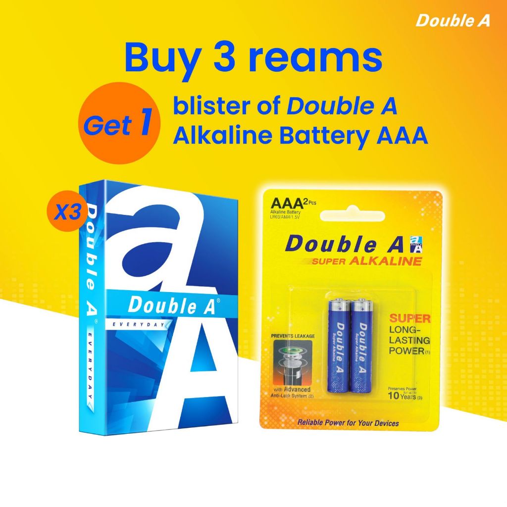 BUY 3 reams of Double A Bond Paper A4 70GSM 500 Sheets GET FREE 1 ...
