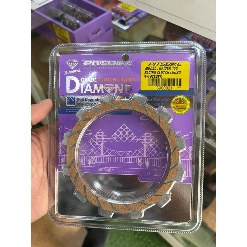 Pitsbike Diamond Clutch Lining Set for RAIDER 150 Carb and WAVE 125 XRM ...