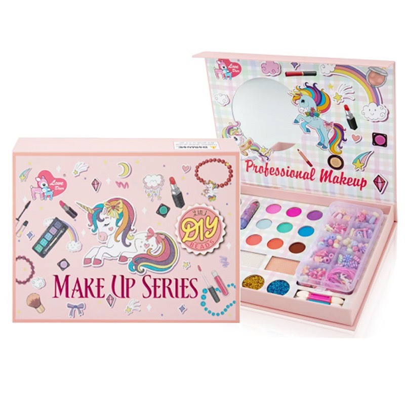 2-in-1 pretend girl makeup series set with beads washable toys for kids ...