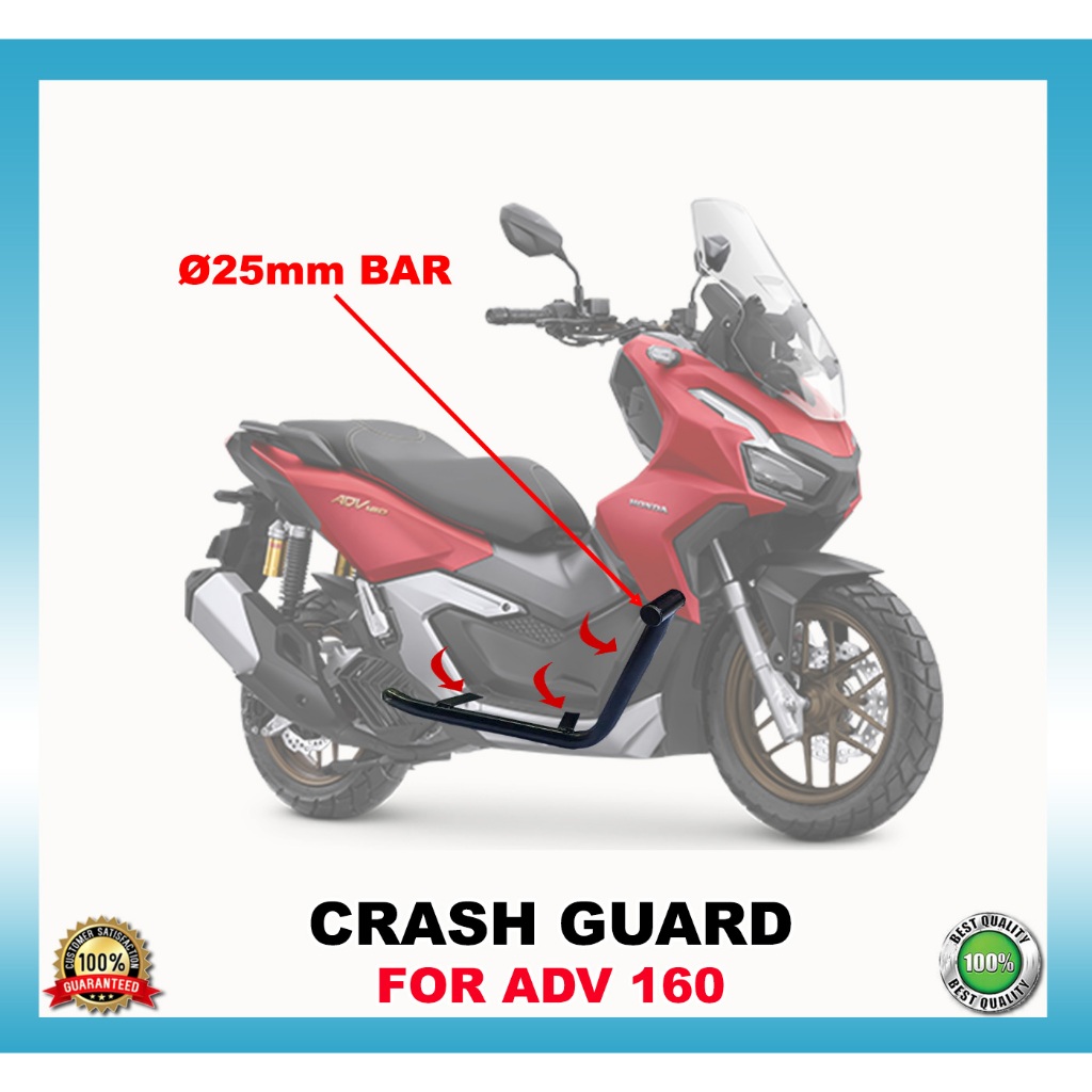 Motorcycle CRASH GUARD for ADV150, ADV160, NMAX V1/V2, AEROX V1 & V2 & PCX160, Protective Bump ...