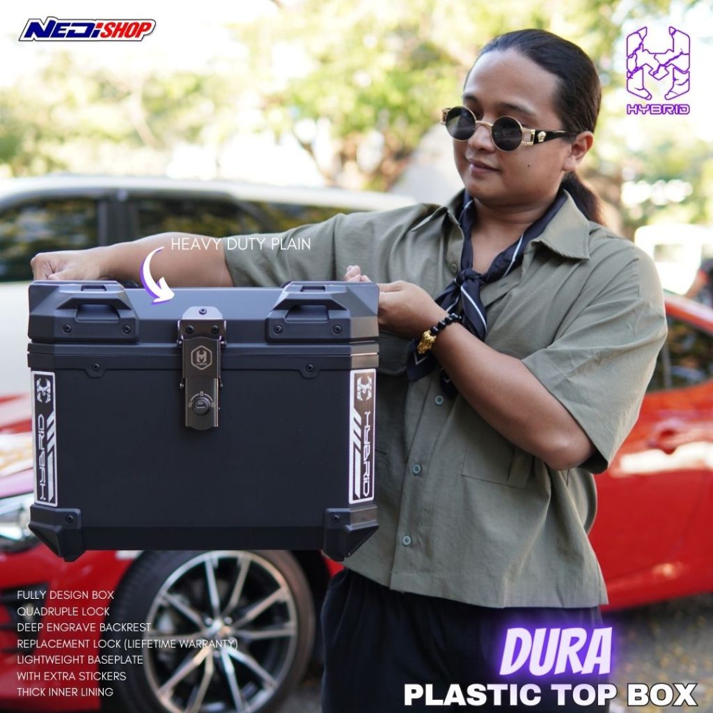 Hybriid 45L DURA PLASTIC TOP BOX (HEAVY DUTY PLAIN) | Shopee Philippines