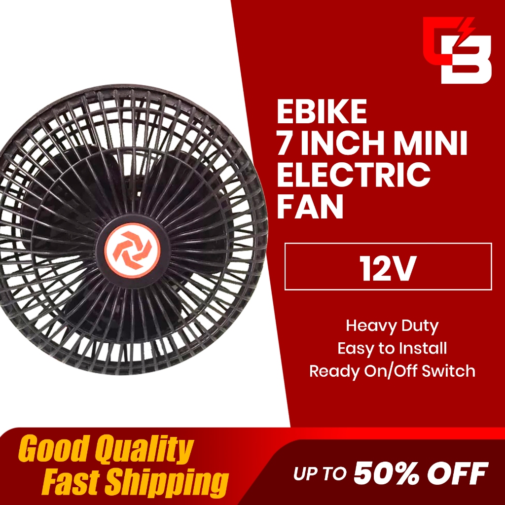 Ebike Mini Electric fan Automatic mini electric fan 6 inches 12v ...