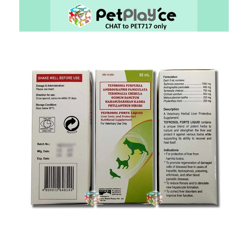Tefrosol Forte Liver Tonic Protectant 60mL Nutritional Supplement Dogs ...
