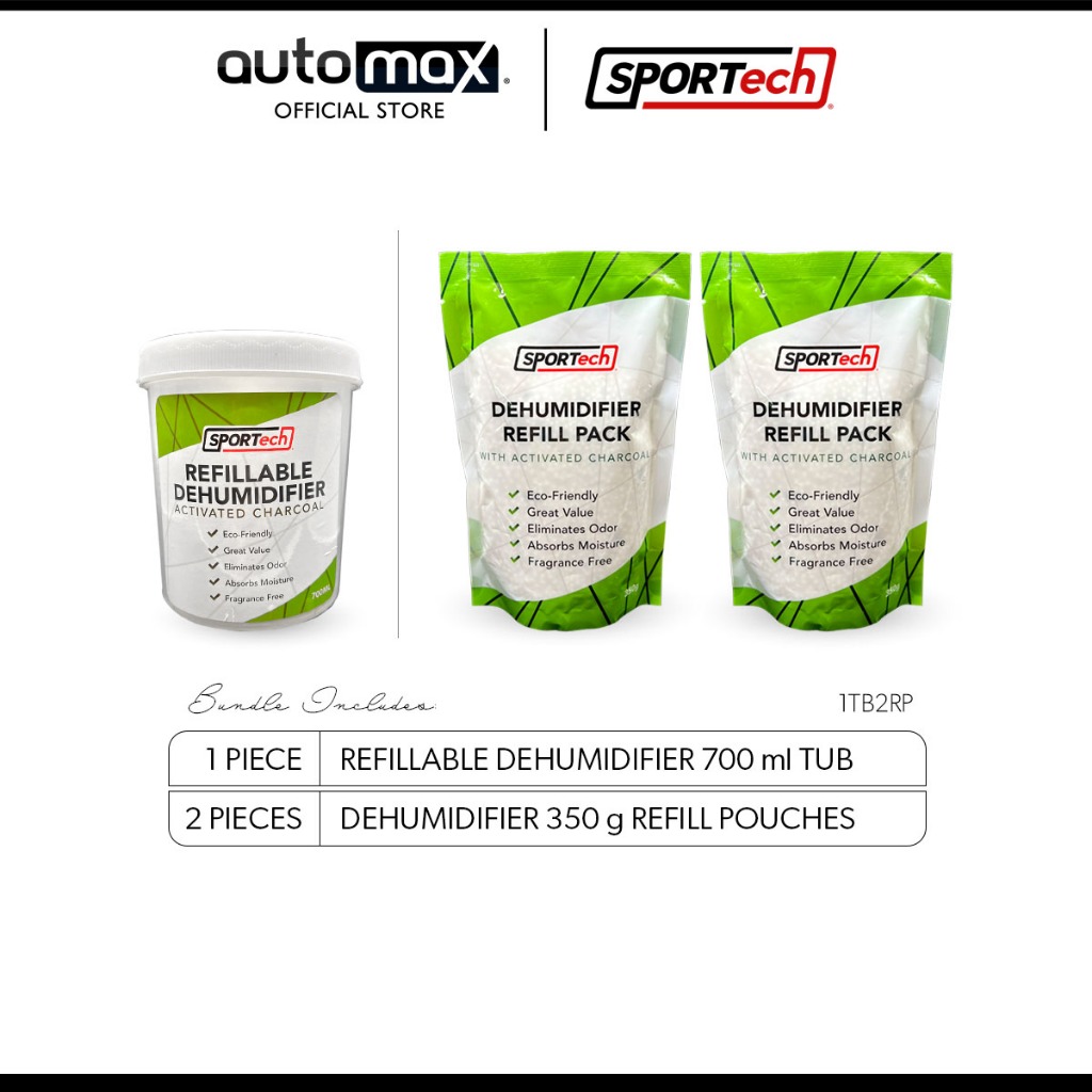 SPORTech Refillable Dehumidifier Activated Charcoal Eliminate Odor ...