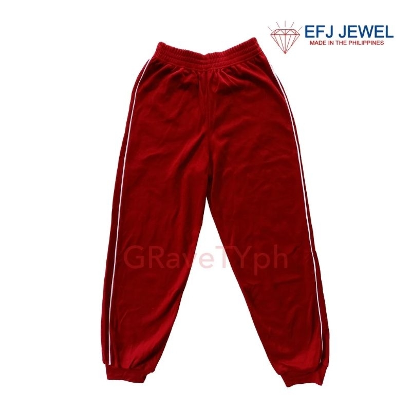 MAROON Jogging pants / P.E. Pants for KIDS - EFJ JEWEL Brand | Shopee ...