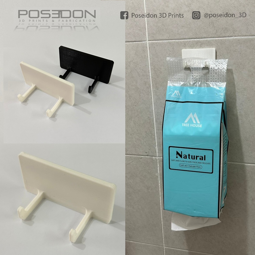 Hook Holder Hanger for Hanging Tissue with 3M Double Sided Tape ...