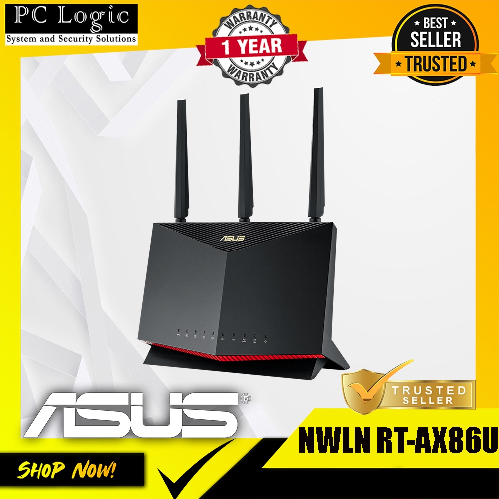 ASUS NWLN RT-AX86U | AX5700 DUAL BAND WIFI 6 GAMING ROUTER | PS5 COMPATIBLE | MESH | 2.5G PORT ...