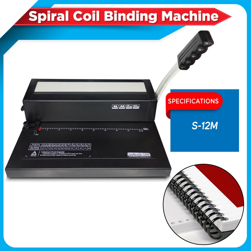 Q-S12M Spiral Coil Binding Machine A4 Size | Shopee Philippines