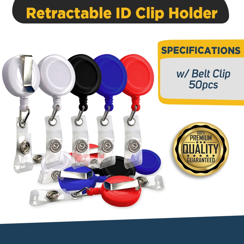 Retractable ID clip holder w/ belt clip (5pcs) | Shopee Philippines