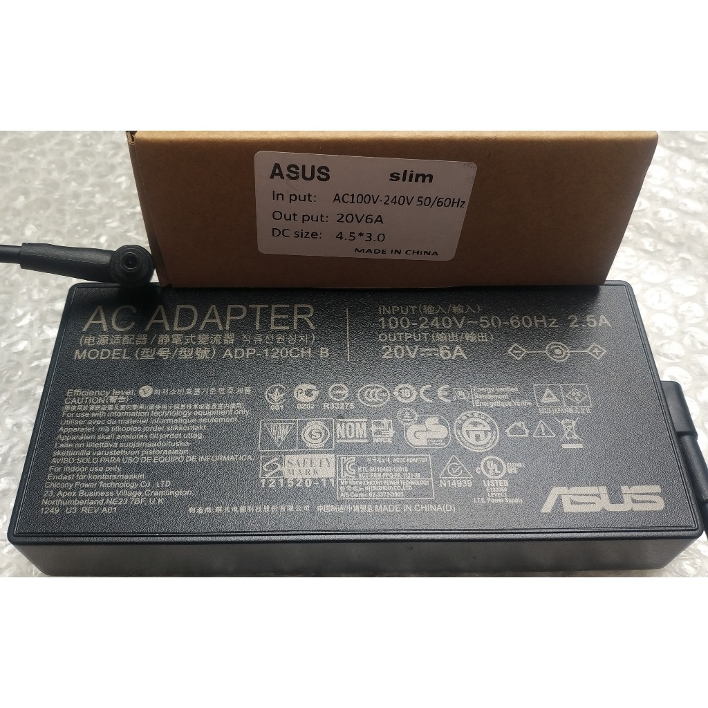 20V 6A 120W 4.5x3.0mm AC Charger For ASUS ZenBook A17-120P2A Q537 Q546F ...