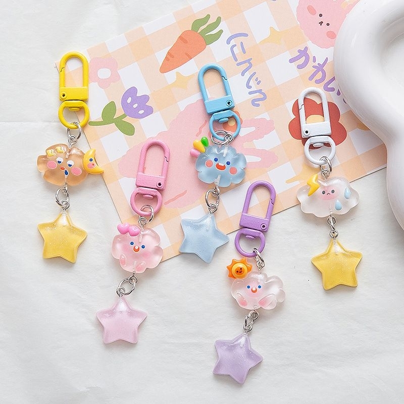 Cute Cartoon Star Pendant Keychain Fashion Trend Key Chain For Bag ...