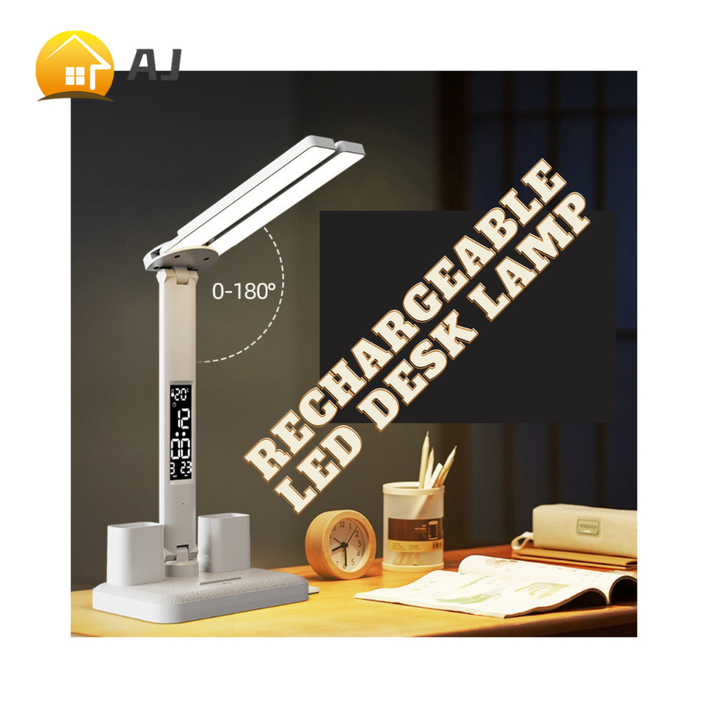 LED Double Head Rechargeable Desk Lamp Table Lamp Study Light with ...