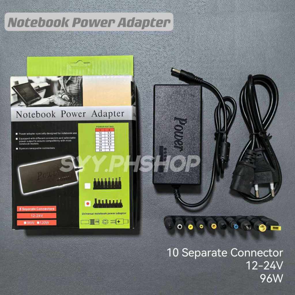 10in1 96w output 12V-24V universal laptop charger notebook adapter 10 ...
