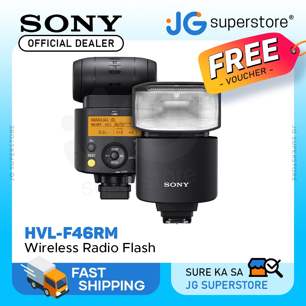 Sony HVL-F46RM External Flash with Wireless Radio Control 151' at ISO 100 for Digital Cameras ...