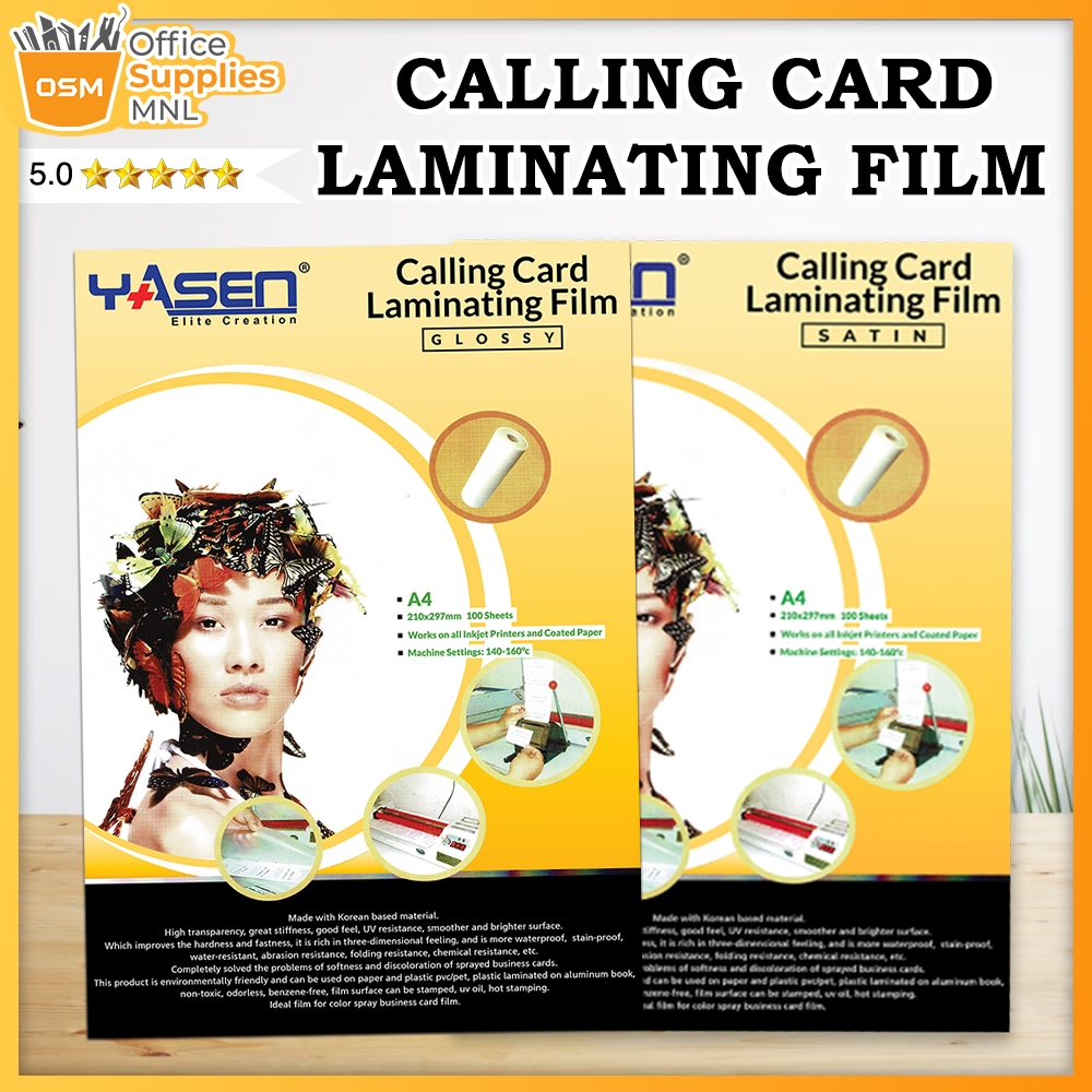Yasen Calling Card Laminating Film A4 (Glossy / Satin) 100 Sheets ...