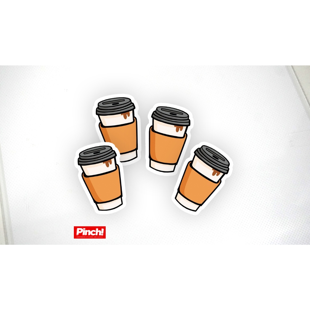 Coffee Stickers - Coffee Cup Cartoon 4pcs | Shopee Philippines