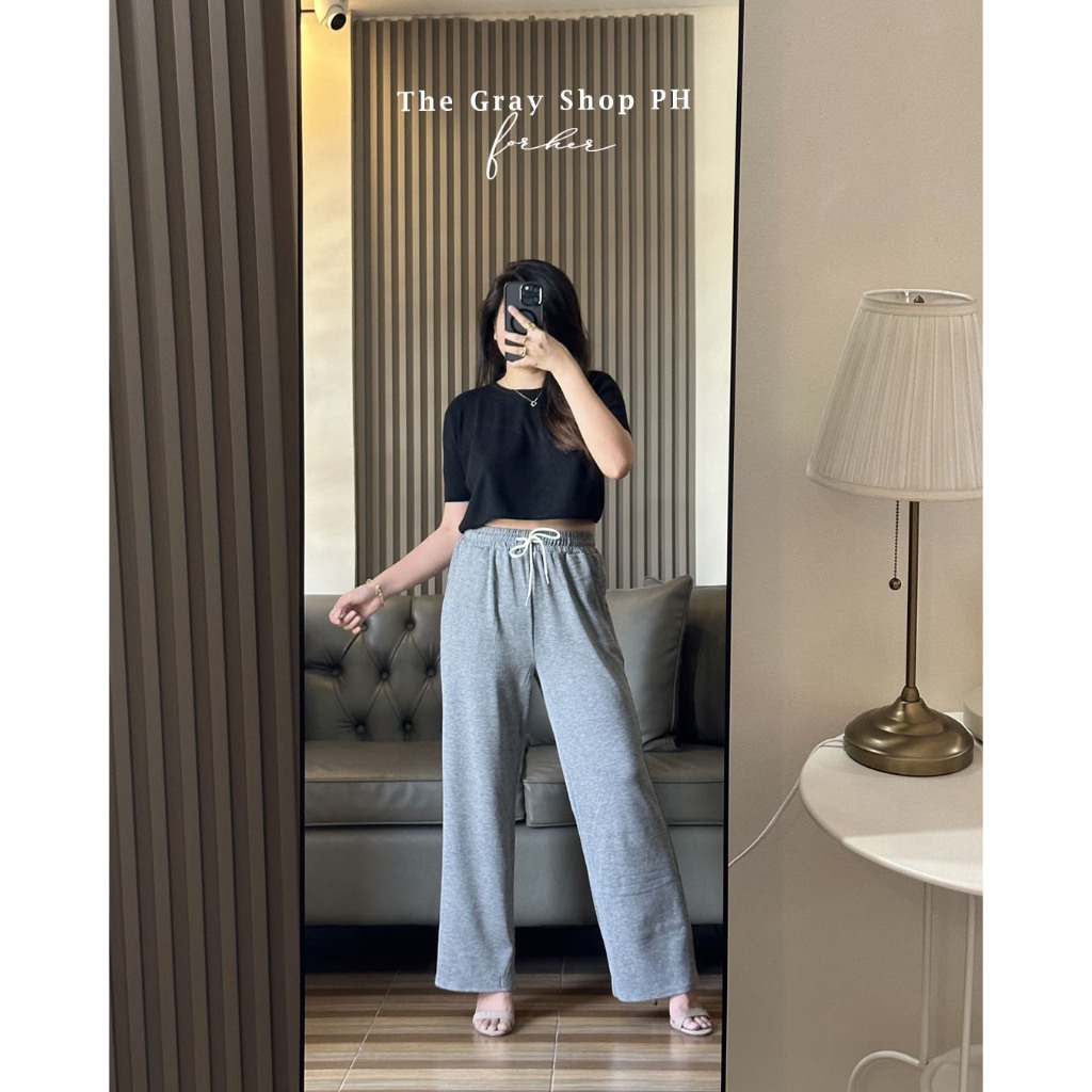 Sally Pants (Ribbed Pants | Soft and Stretchable Pants) - The Gray Shop PH Her | Shopee Philippines