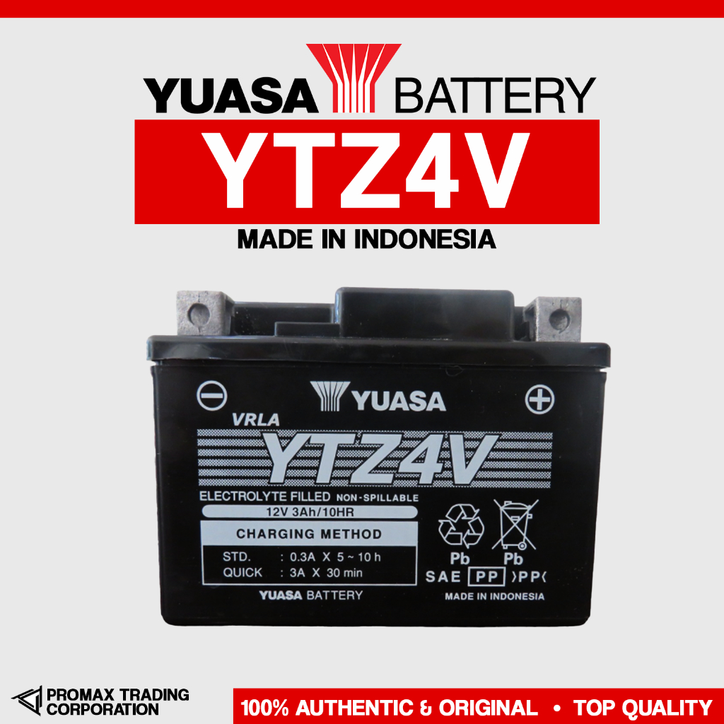 YUASA MOTORCYCLE BATTERY MADE IN INDONESIA - YTZ4V FOR HONDA RS125 FI ...