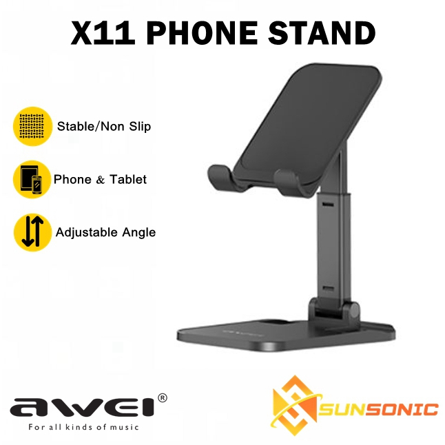 Awei X11 Foldable Desktop Mobile Phone Tablet Holder Stand | Shopee ...