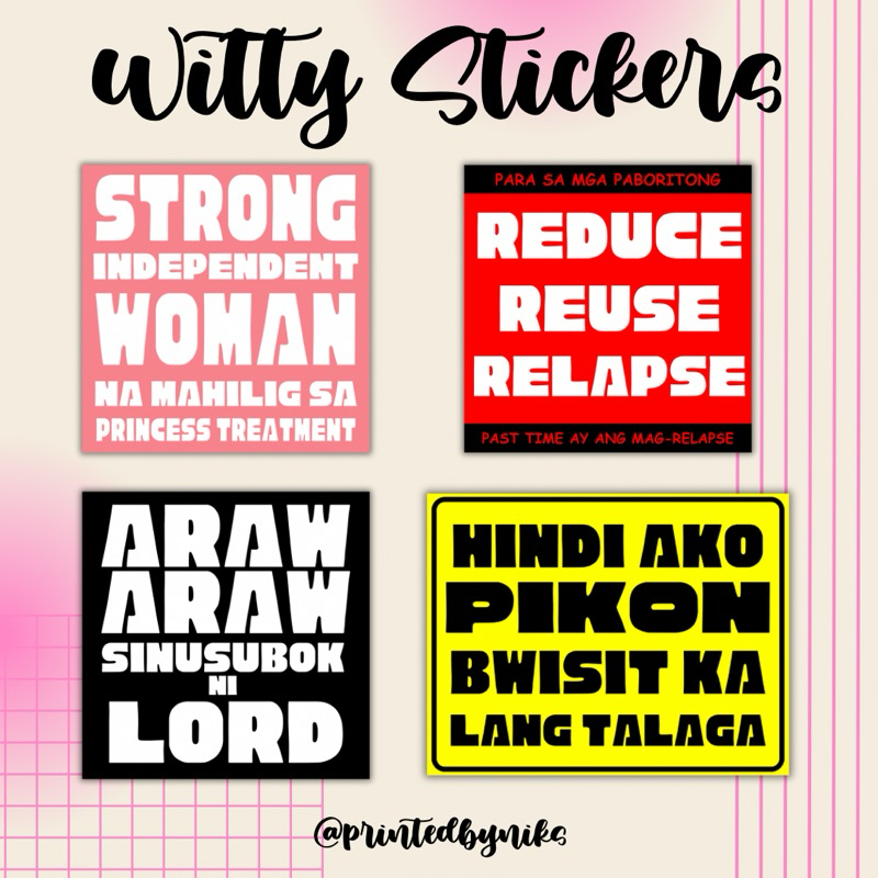 Witty Stickers Jeepney Inspired | printedbyniks | Shopee Philippines