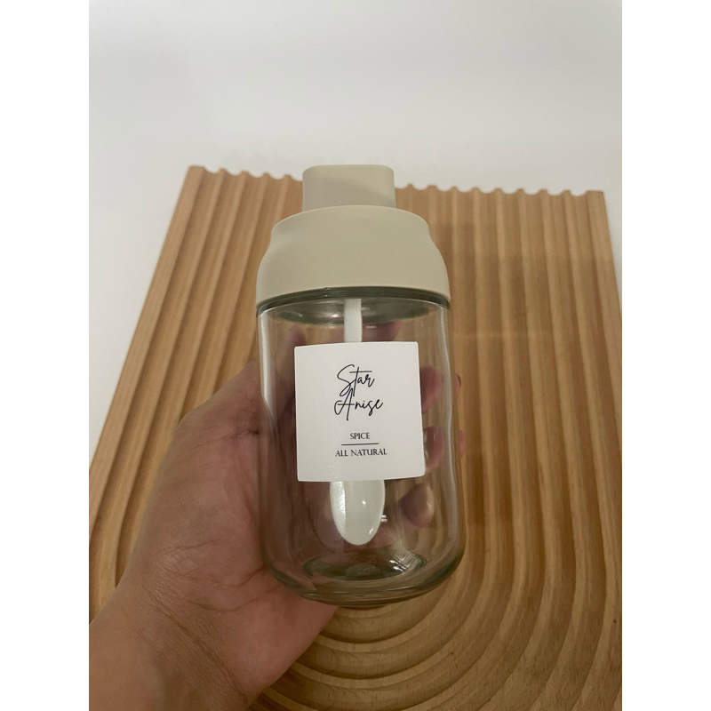 [ With Free Label ] Minimalist aesthetic condiment spice jars with ...