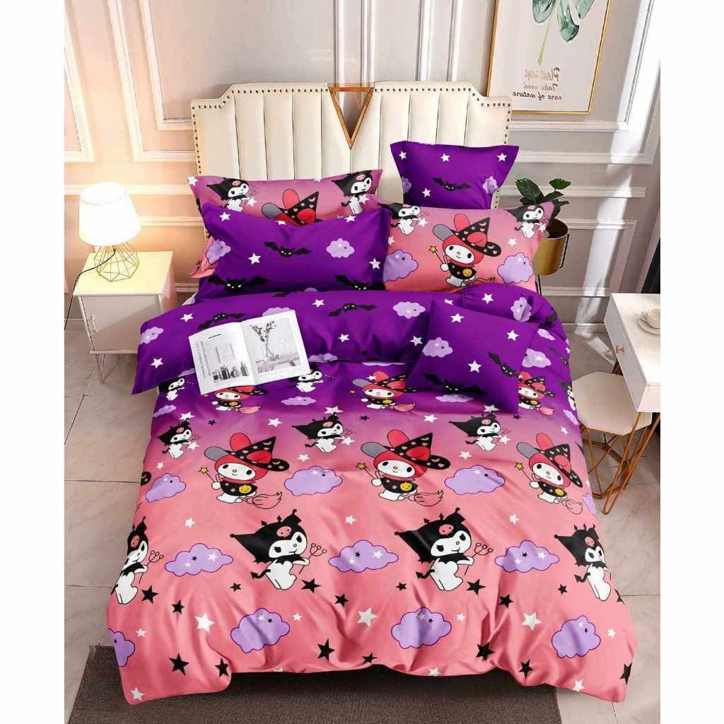 Kuromi Fully Garterize 100% Premium Canadian Cotton Bedsheets With 2 ...