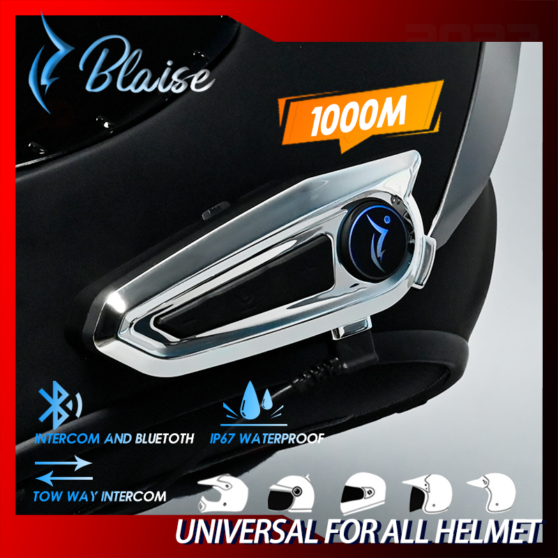 Blaise V8S 1000M Helmet Intercom Bluetooth Upgraded Motor Intercom Get ...