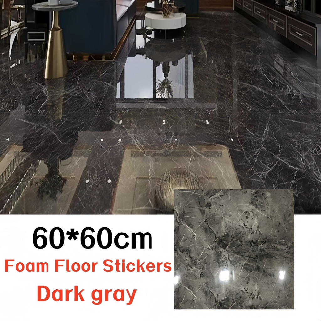 Marble Tile Sticker 60*60 cm Vinyl Tile Floor Sticker Self-Adhesive PVC ...