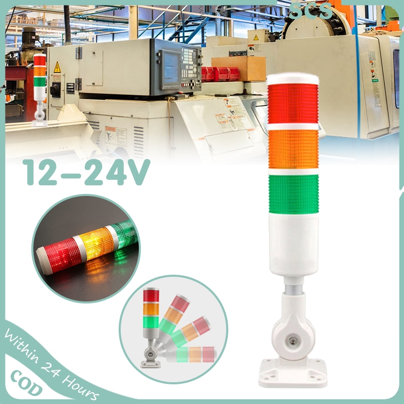 3-Layer Industrial Signal Warning Lights 12V 24V LED Signal Tower Stack Lights with Buzzer ...