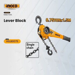 Ingco 0.75TONx1.5m Lever Block Lifting Chain Adjustable Ratchet Puller ...