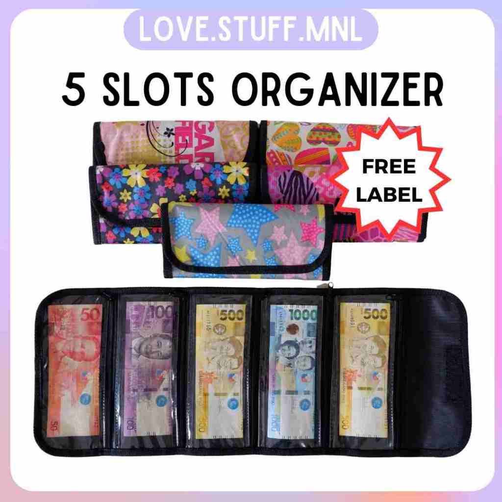 5 ZIPPER SLOTS MONEY BUDGET ORGANIZER PRINTED DESIGN with free label ...
